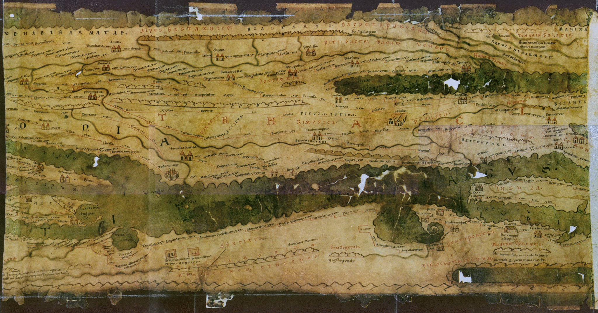 La table de Peutinger - Légion VIII Augusta